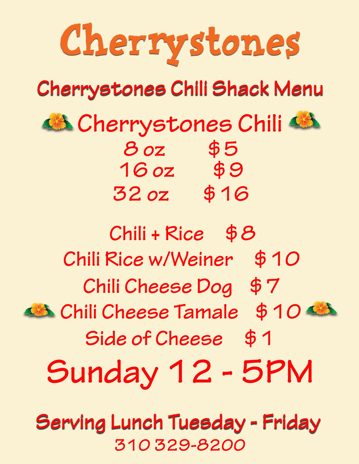 Cherrystones Chili Shack | We're Here for You!